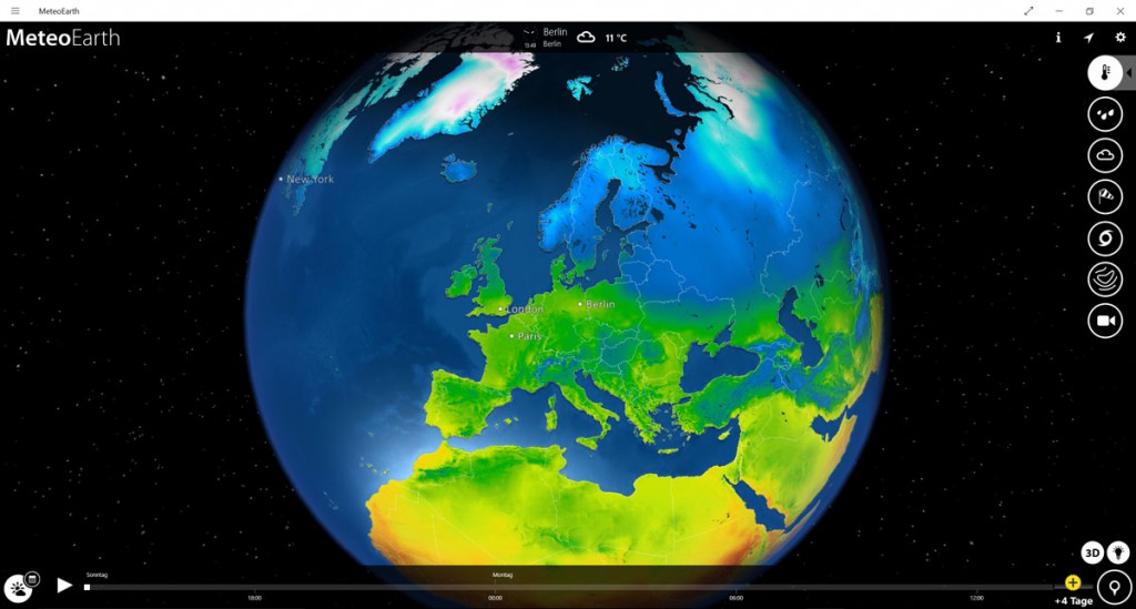MeteoEarth - 3D Wetter-App für Windows aktuell kostenlos - WindowsUnited