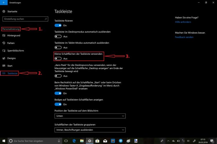 Windows 10 Taskleiste: Symbole verkleinern - So geht's - WindowsUnited