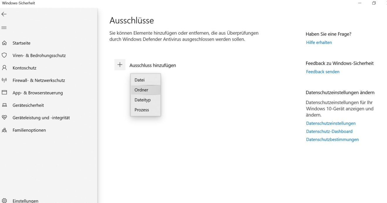 [Anleitung] Windows 10: Ausnahmen für Windows Defender festlegen ...