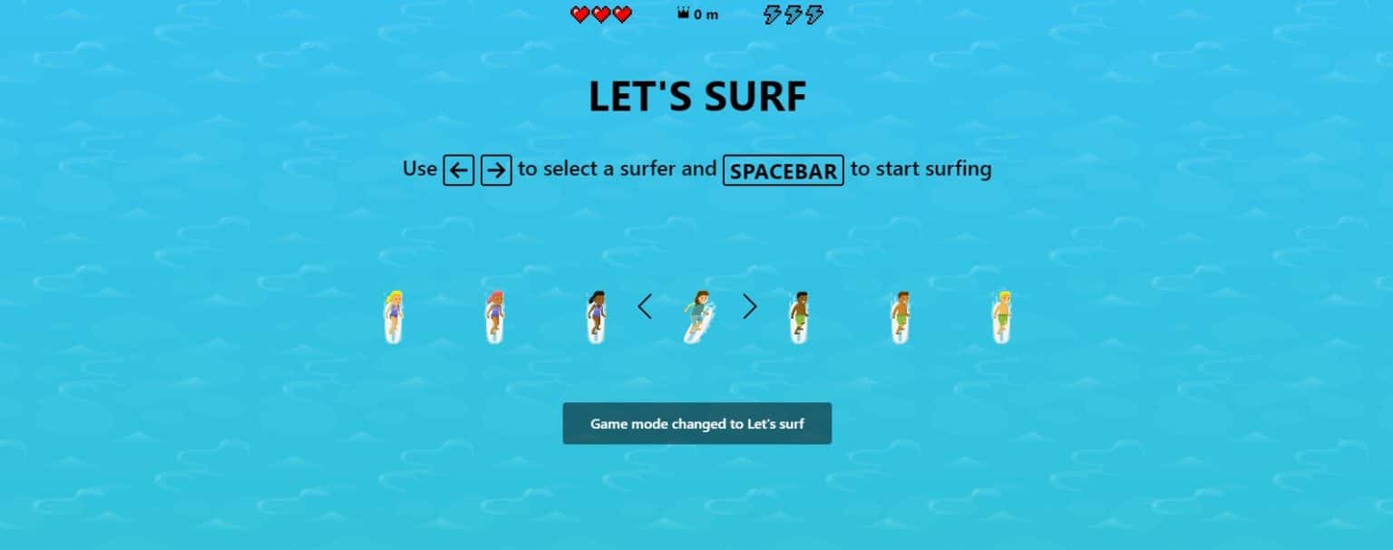 Microsoft Edge bekommt das Offline-Browser-Spiel "Surf" spendiert ...