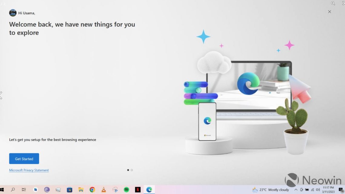 Microsoft macht ganzseitige Werbung für Edge mitten in Windows ...