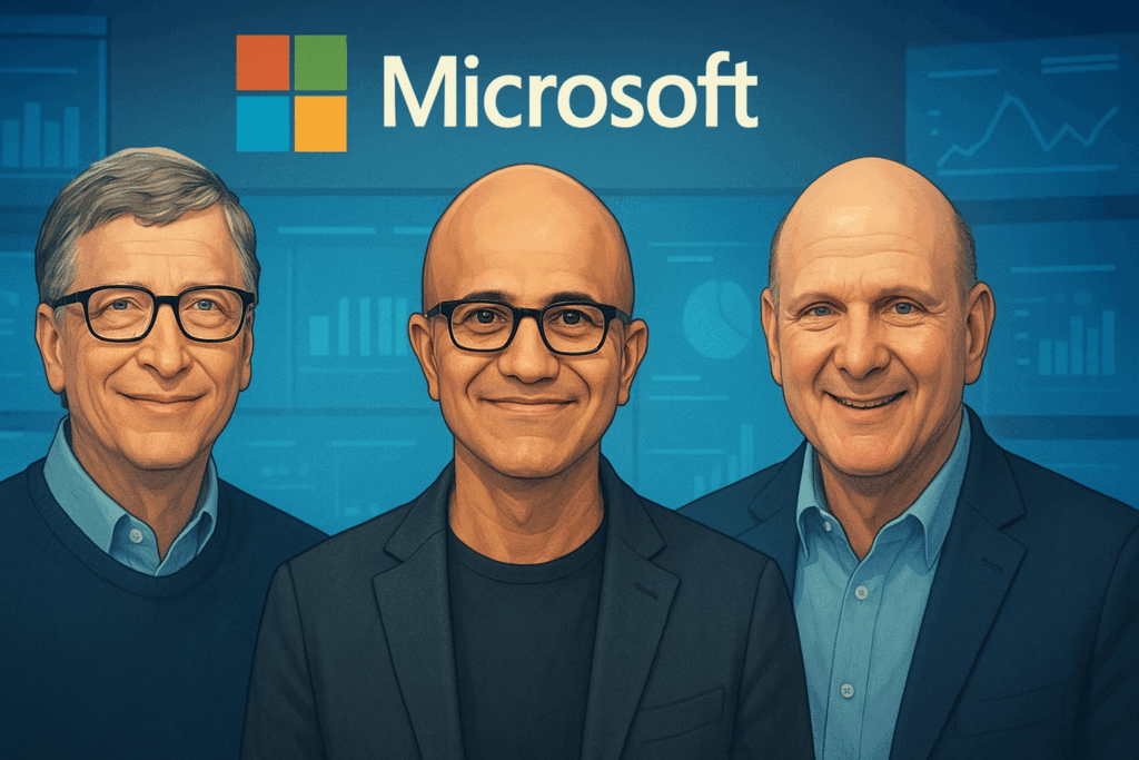 Bill Gates, Steve Ballmer und Satya Nadella: Die Rollen der Microsoft ...